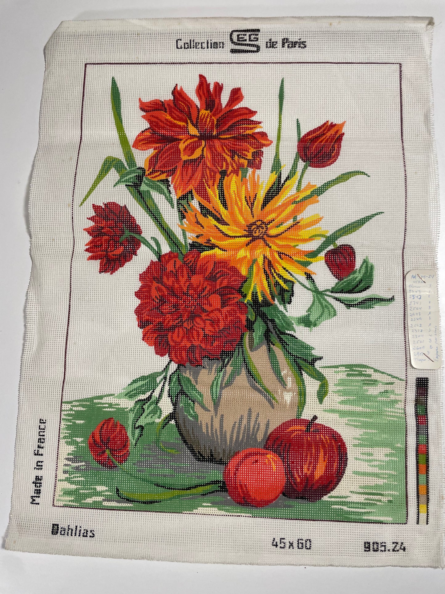 Petit point, medio punto, plancha impresa cañamazo DMC – La Crisálida