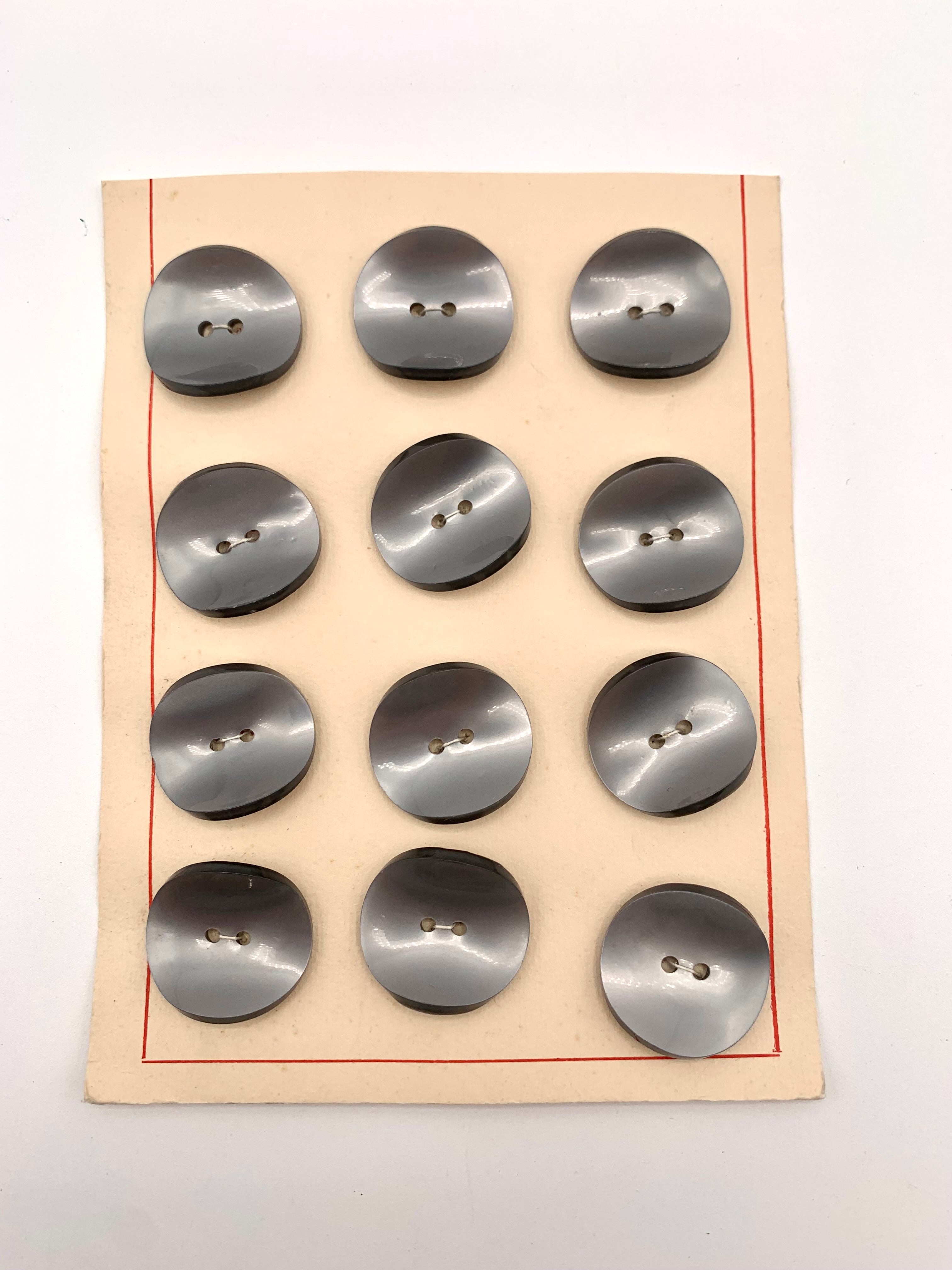 Cartón 12 botones vintage años 40 color gris – La Crisálida