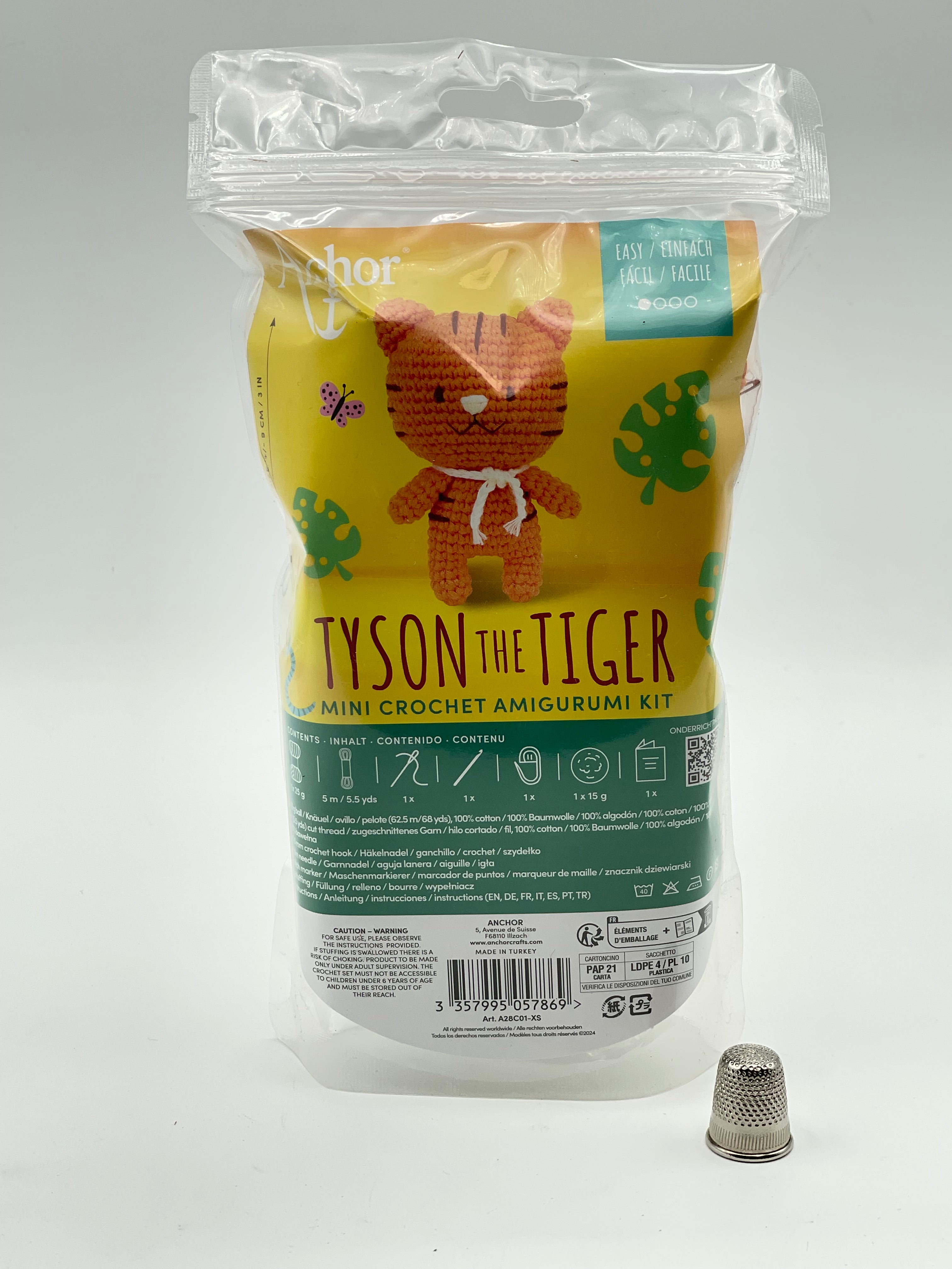 Kit amigurumi "Tyson el tigre" ANCHOR – La Crisálida