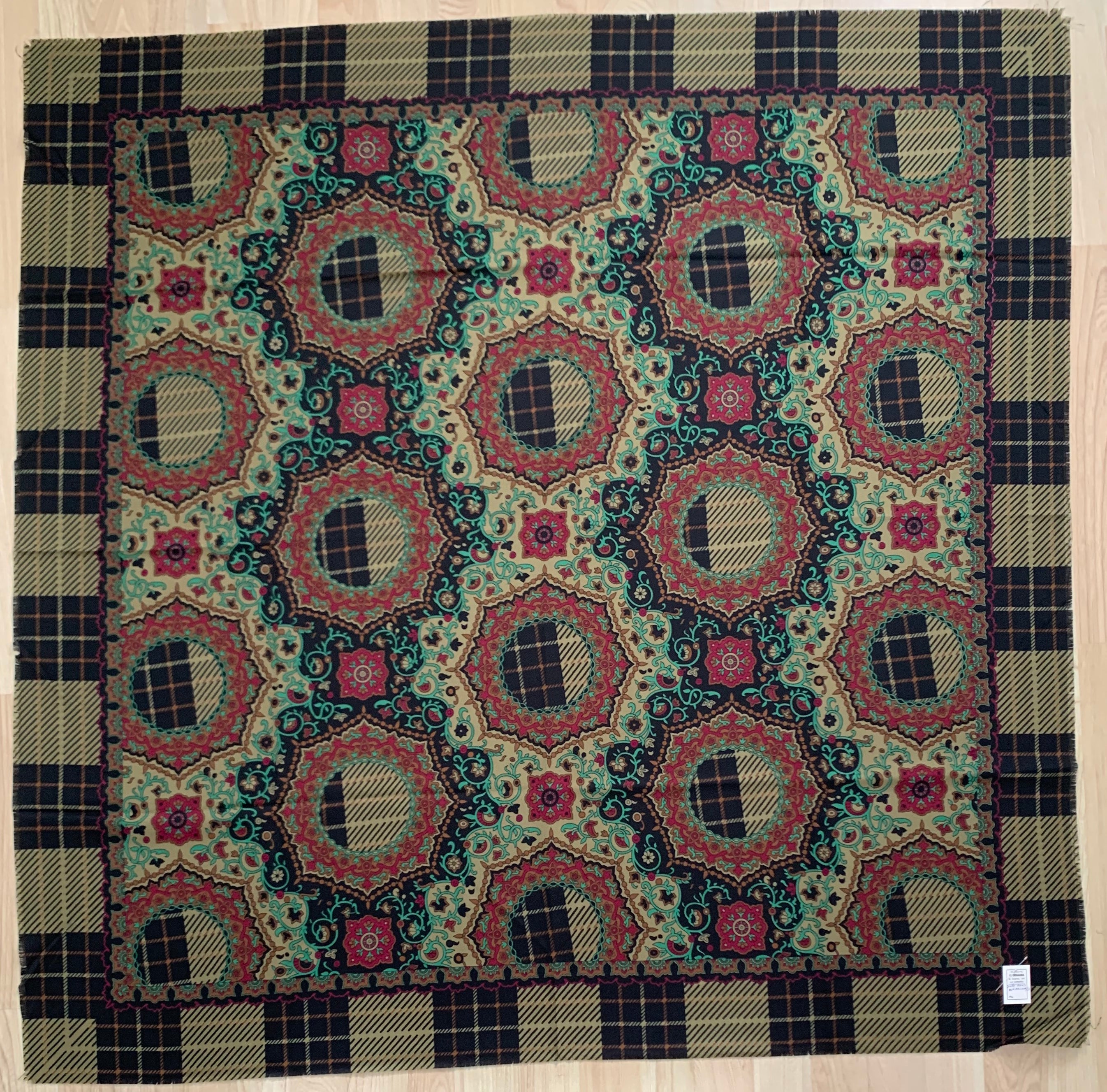 Pañuelo vintage italiano años 70 color verde, granate y negro – La ...