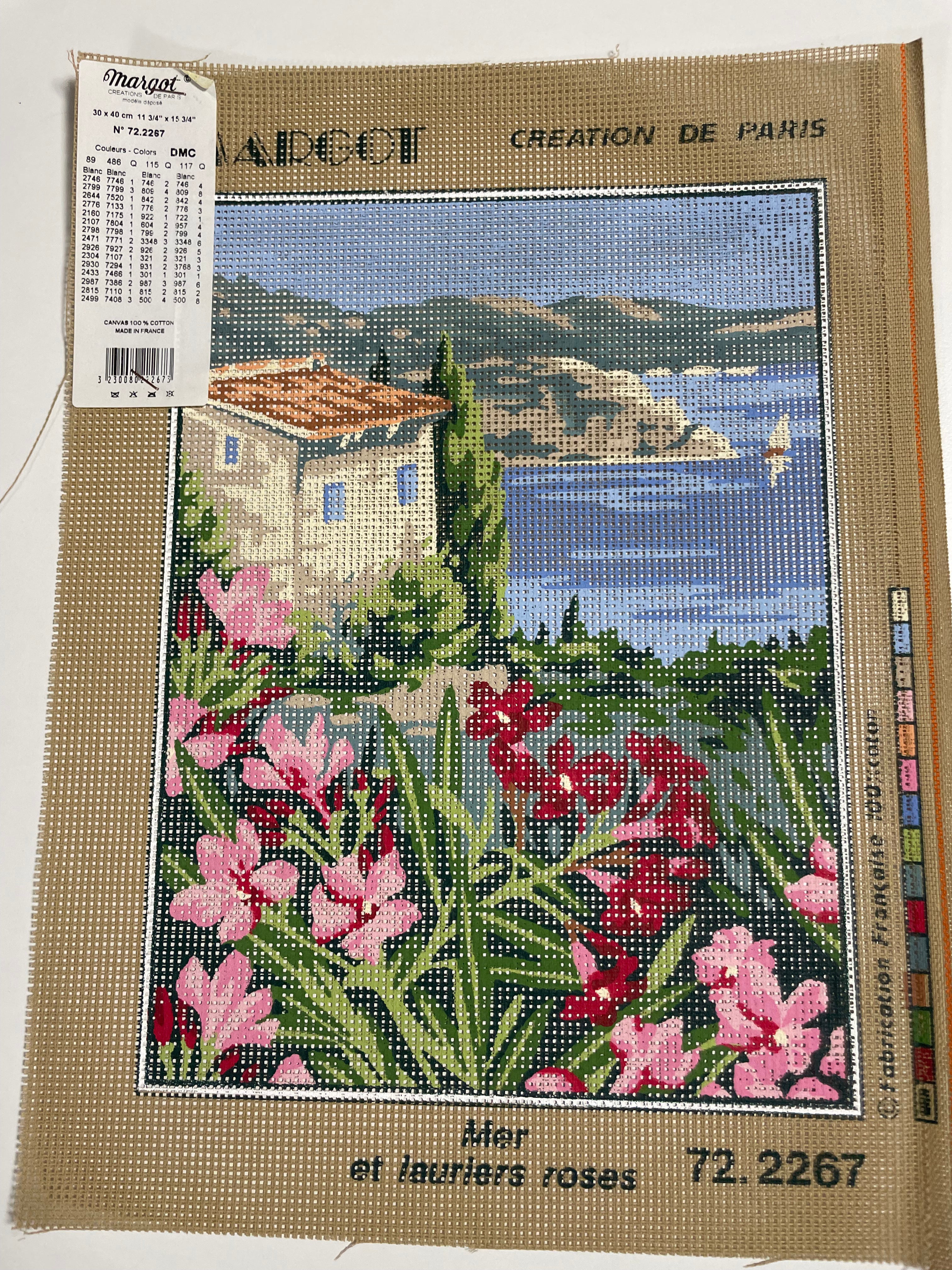 Petit point, medio punto, plancha impresa cañamazo DMC – La Crisálida