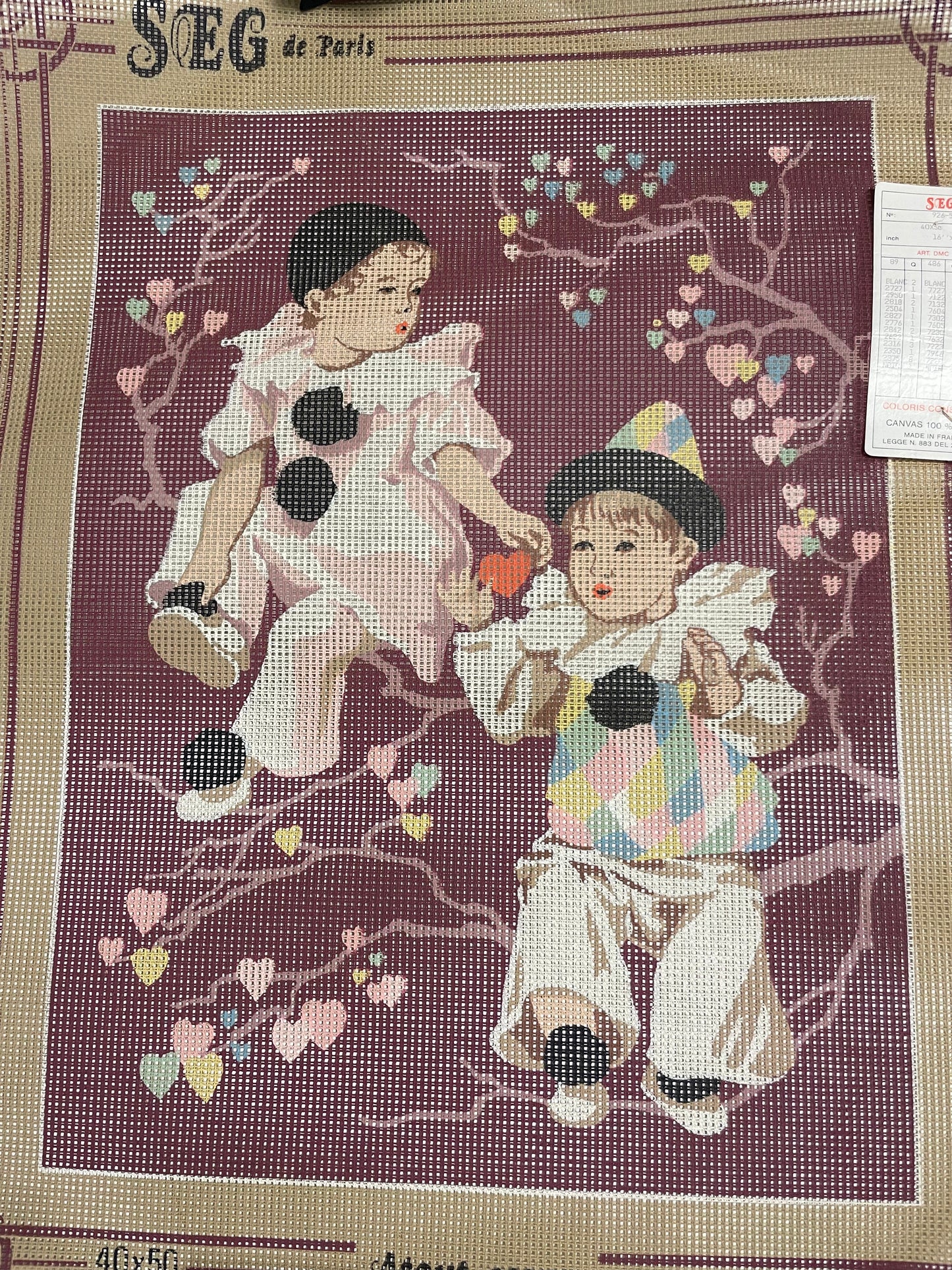 Petit point, medio punto, plancha impresa cañamazo DMC – La Crisálida