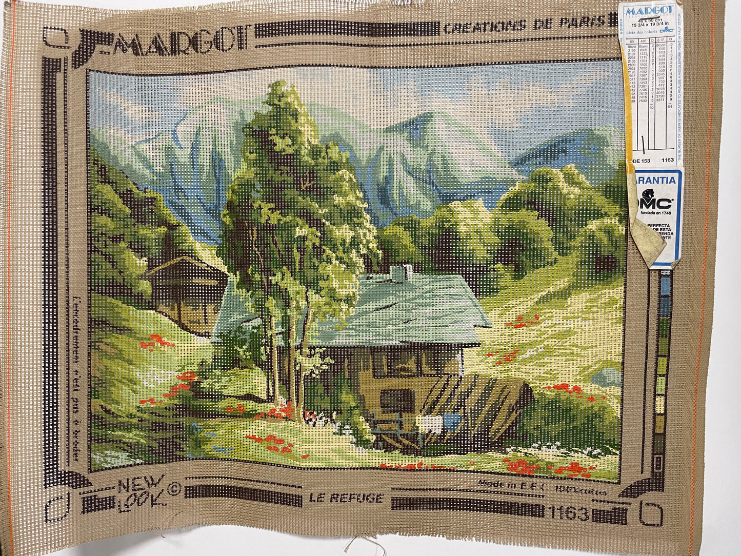 Petit point, medio punto, plancha impresa cañamazo DMC – La Crisálida